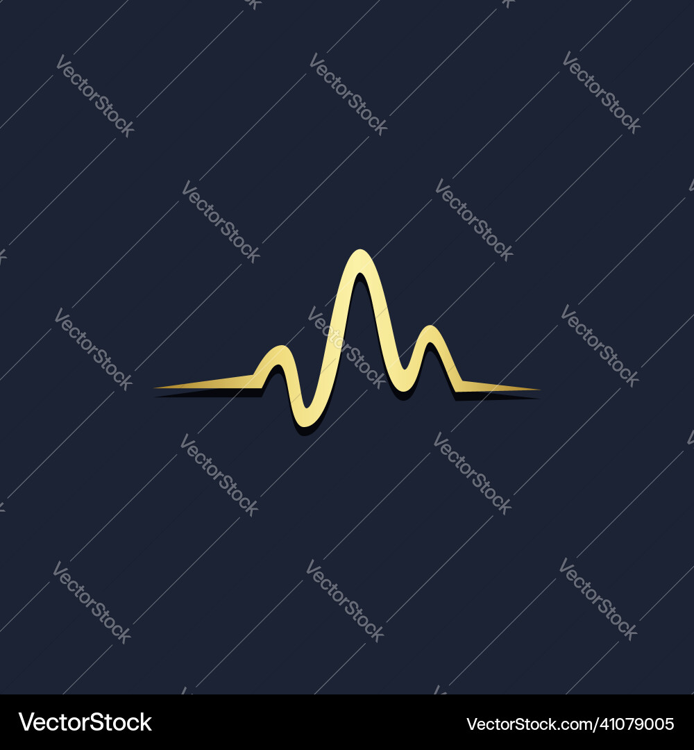 Pulse gold logo Royalty Free Vector Image - VectorStock