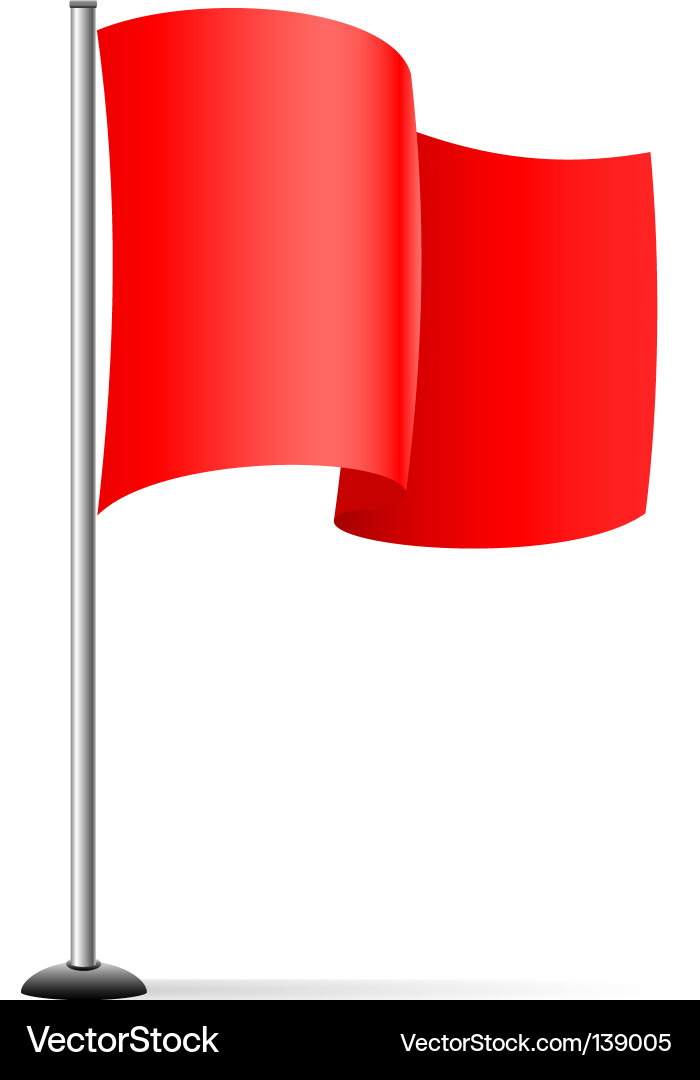 Red flag Royalty Free Vector Image - VectorStock