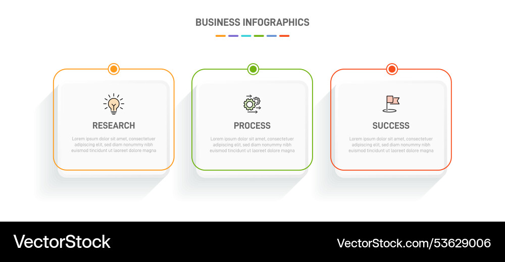 3 clean infographic design shaped elements Vector Image