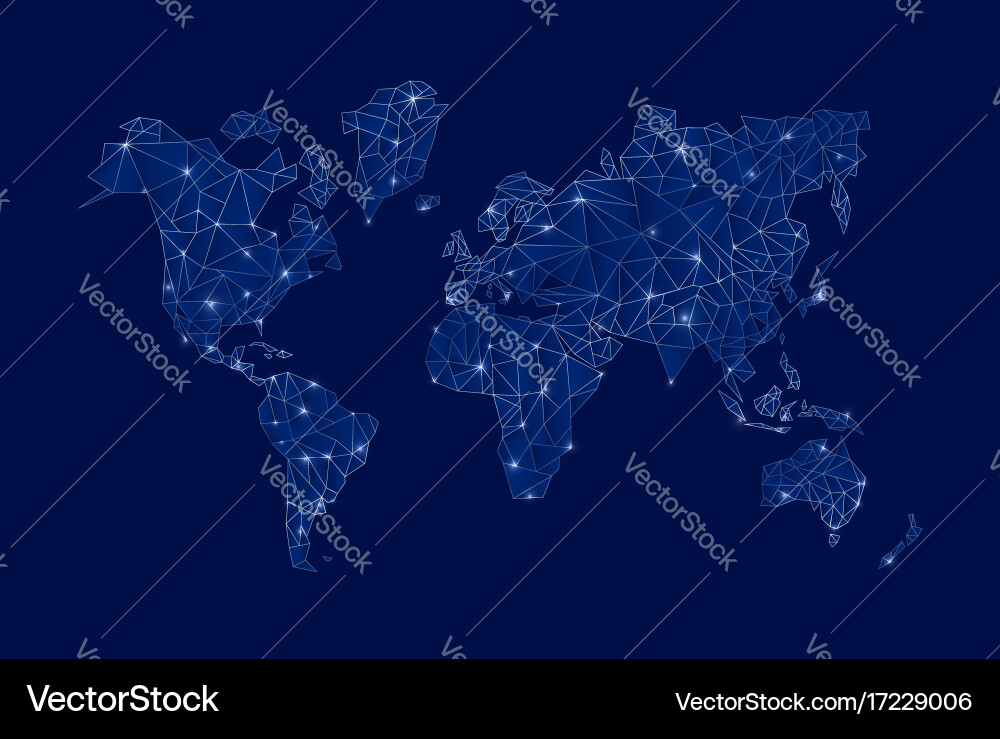 Abstract Digital World Map Royalty Free Vector Image