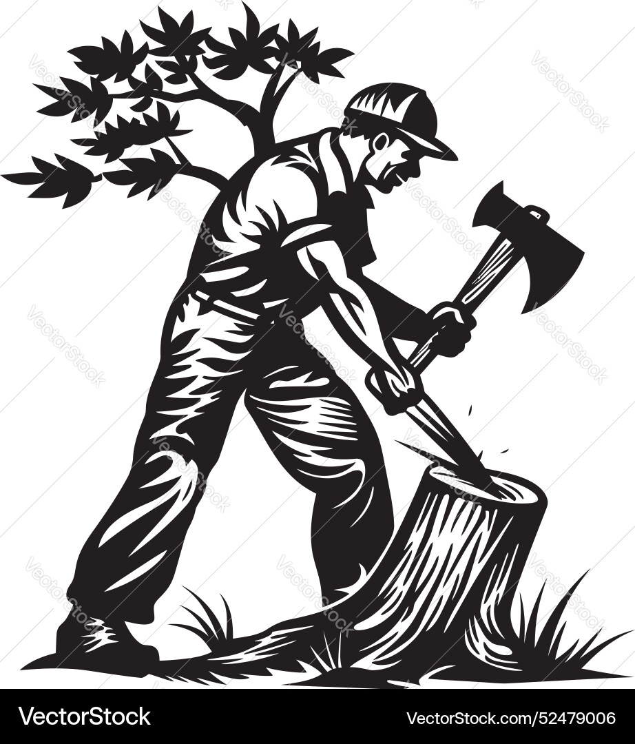 Axe master symbol woodland conqueror crest Vector Image