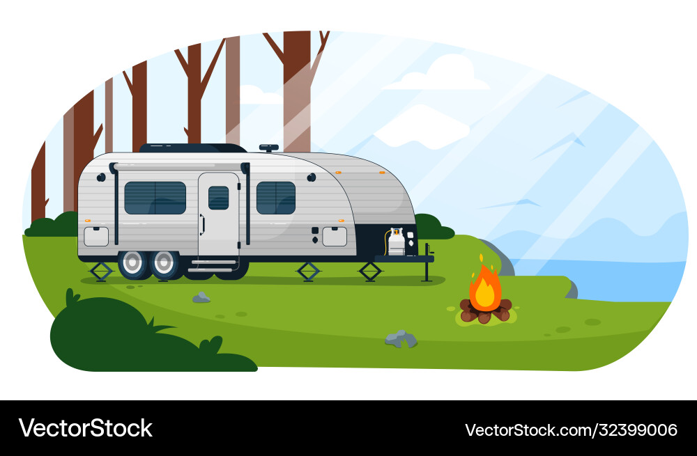 Rv Camping Scene Vector Images (88)