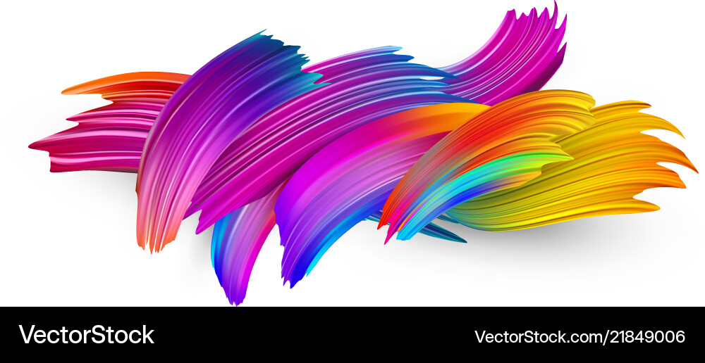 Colorful abstract brush strokes on white Vector Image