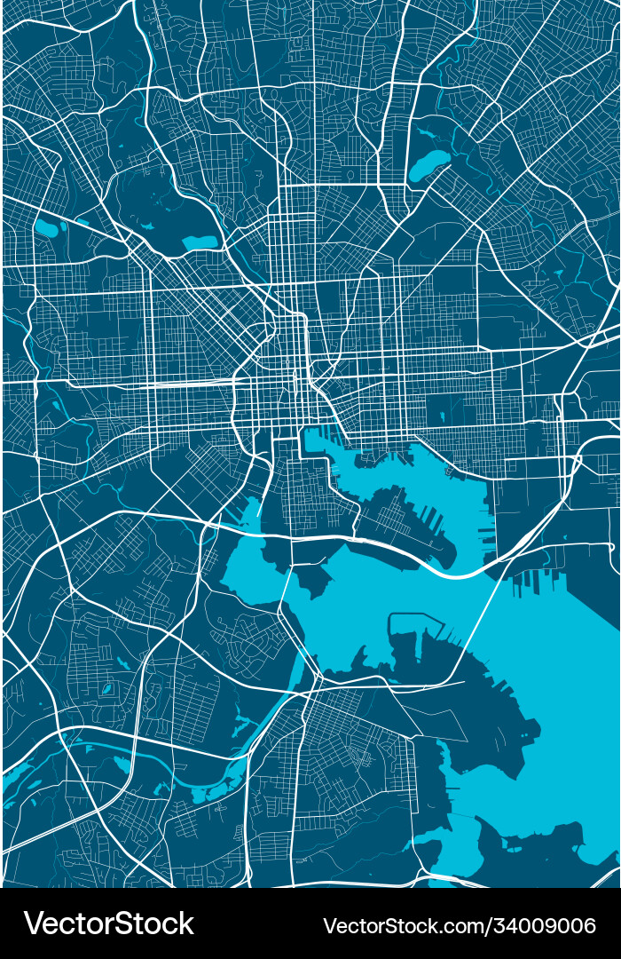 Map baltimore street art poster Royalty Free Vector Image
