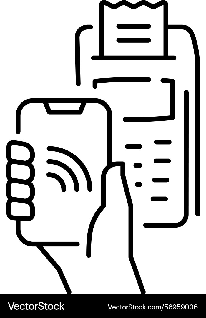 Nfc wireless payment technology icon allowing Vector Image