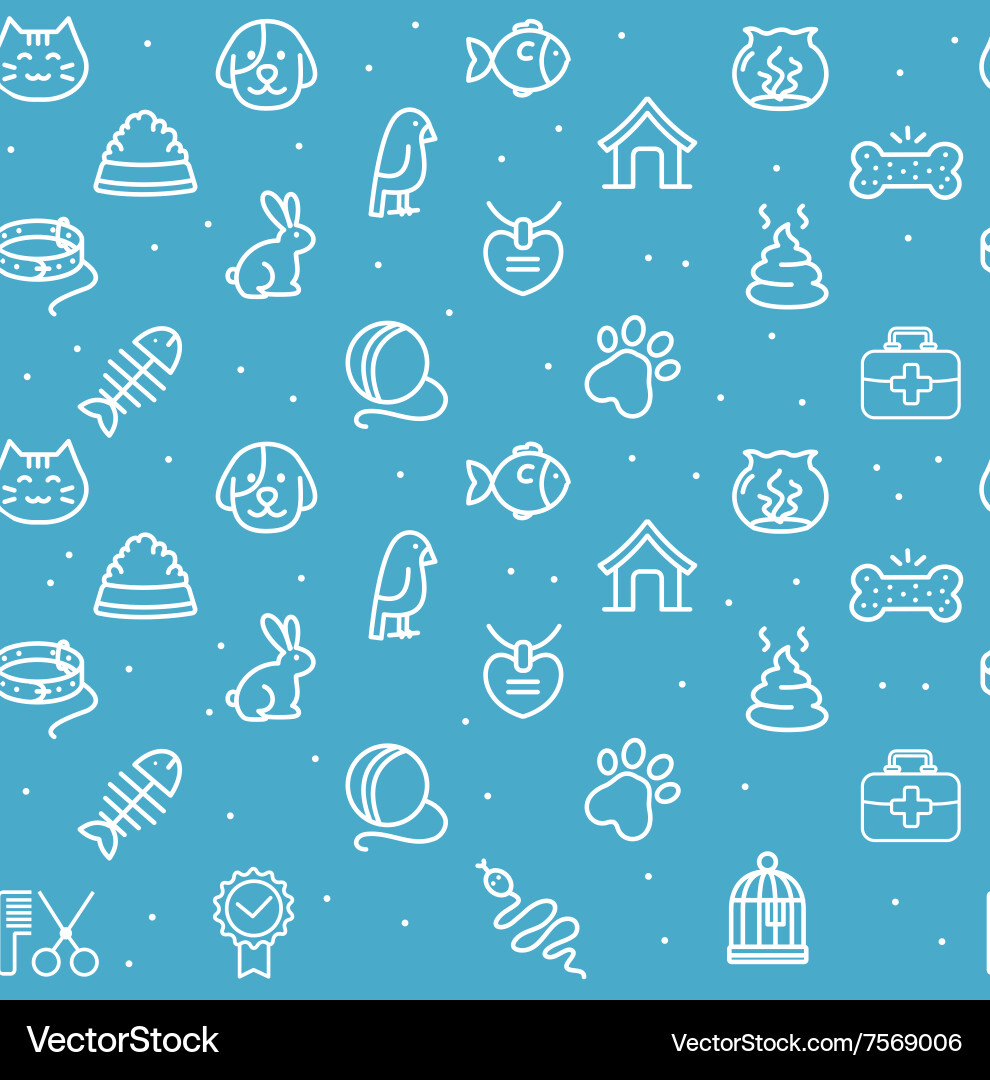 Pet seamless pattern Royalty Free Vector Image