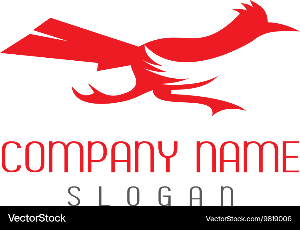 Roadrunner bird logo Royalty Free Vector Image