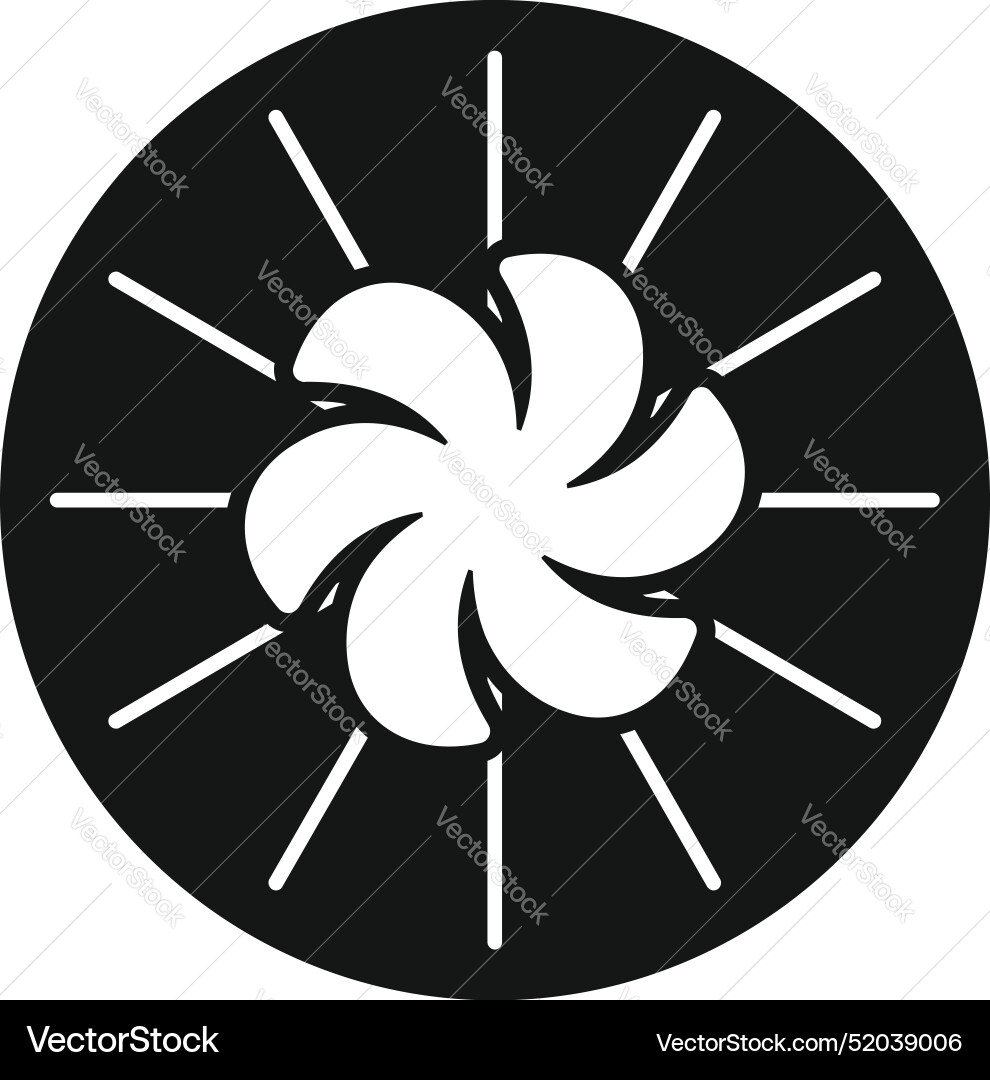 Round turbine generating renewable energy icon Vector Image
