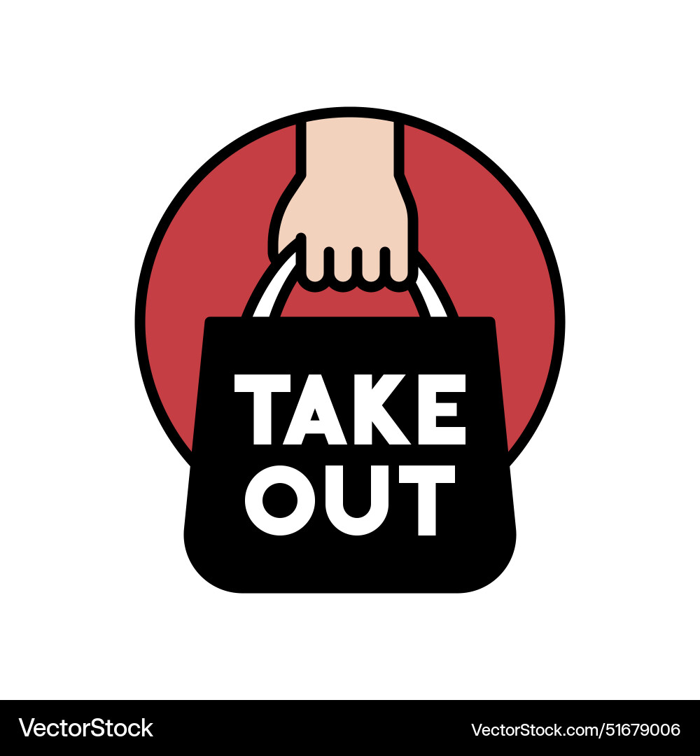 Takeout oder Takeaway-Essen-Symbol Lizenzfreies Vektorbild