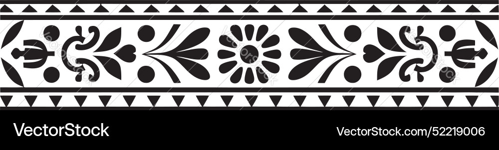 Timeless legacy ethnic style border icon in black Vector Image