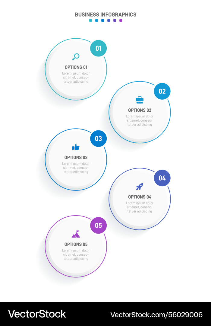 Vertical progress bar featuring 5 arrow-shaped Vector Image
