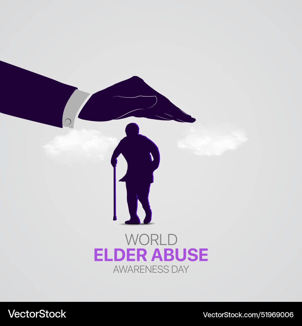 World elder abuse awareness day creative ads Vector Image