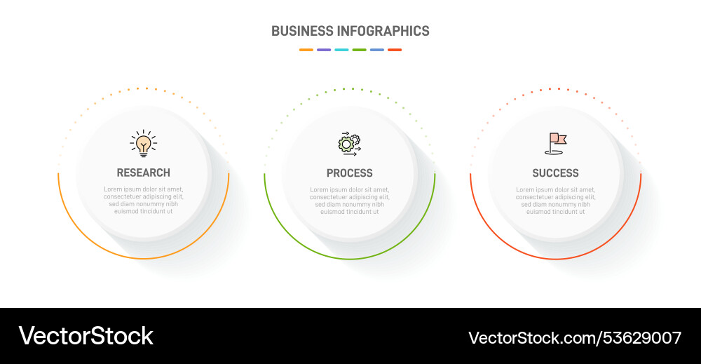 3 clean infographic design shaped elements Vector Image