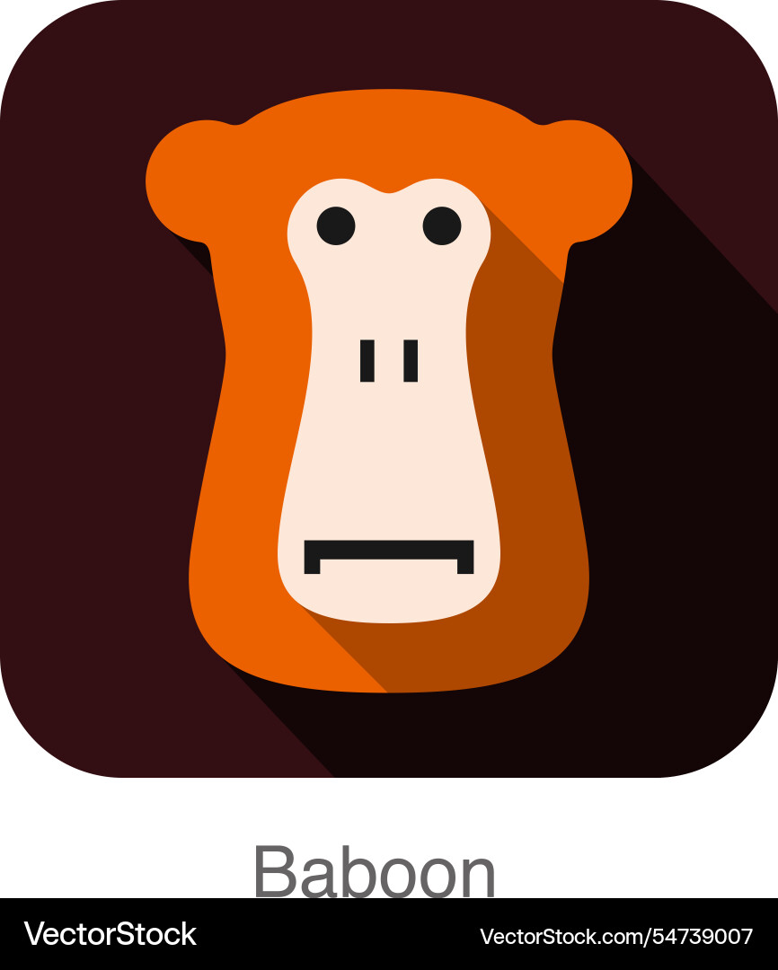 Baboon animal face icon Royalty Free Vector Image