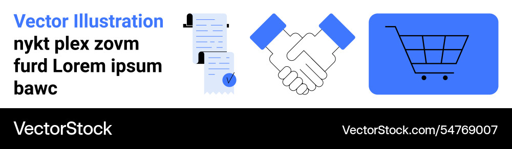 Business agreement and e-commerce symbols Vector Image