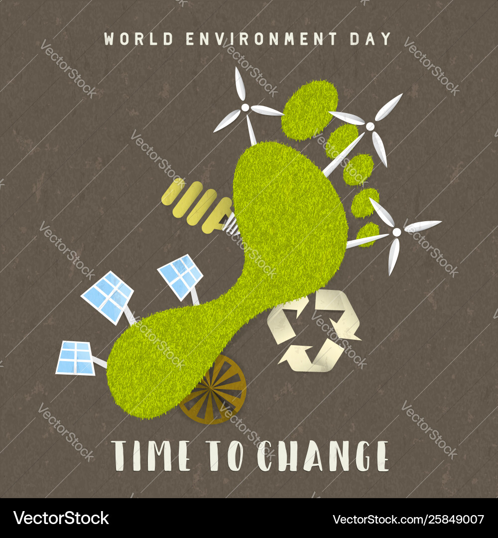 Green Energy Footprint - World Environment Day Vector Image