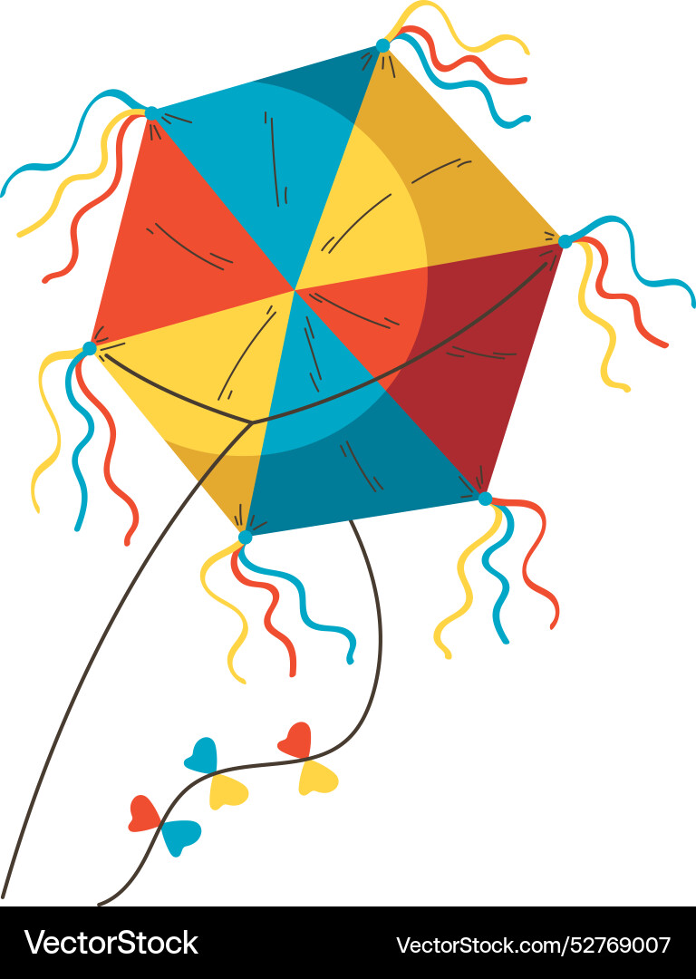 Kite fly isolated icon Royalty Free Vector Image