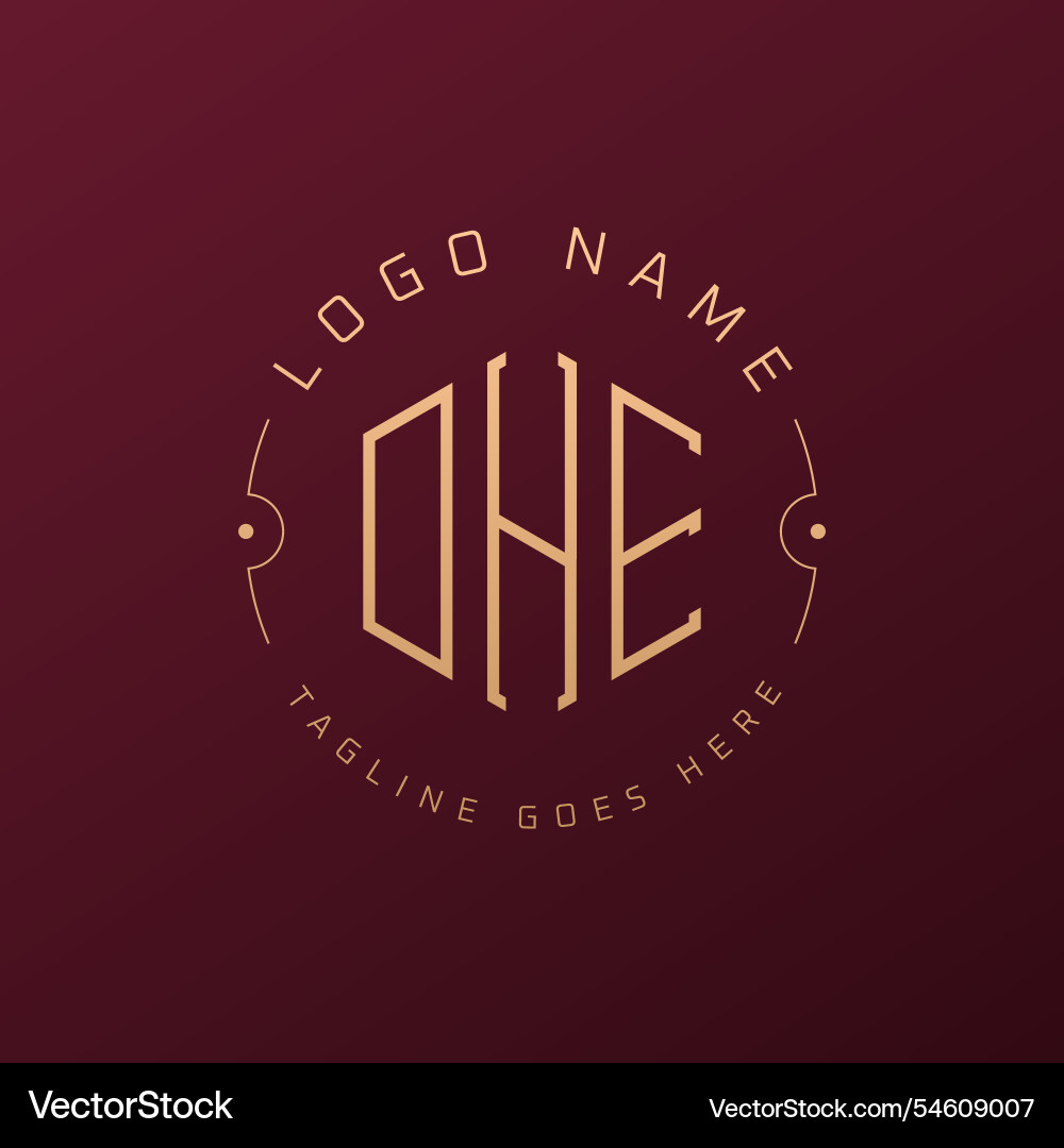 Luxury dhe logo design elegant letter Royalty Free Vector
