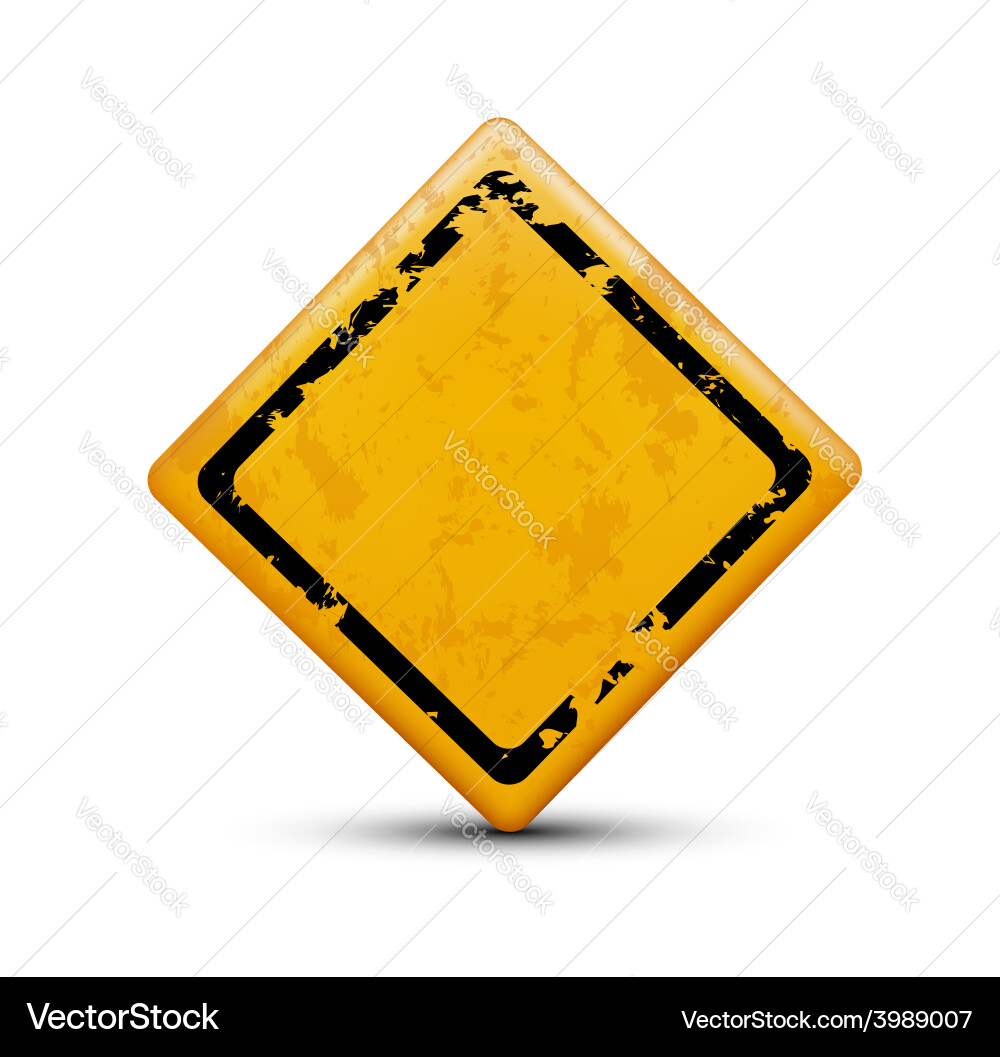 Metal warning sign isolated on white background Vector Image
