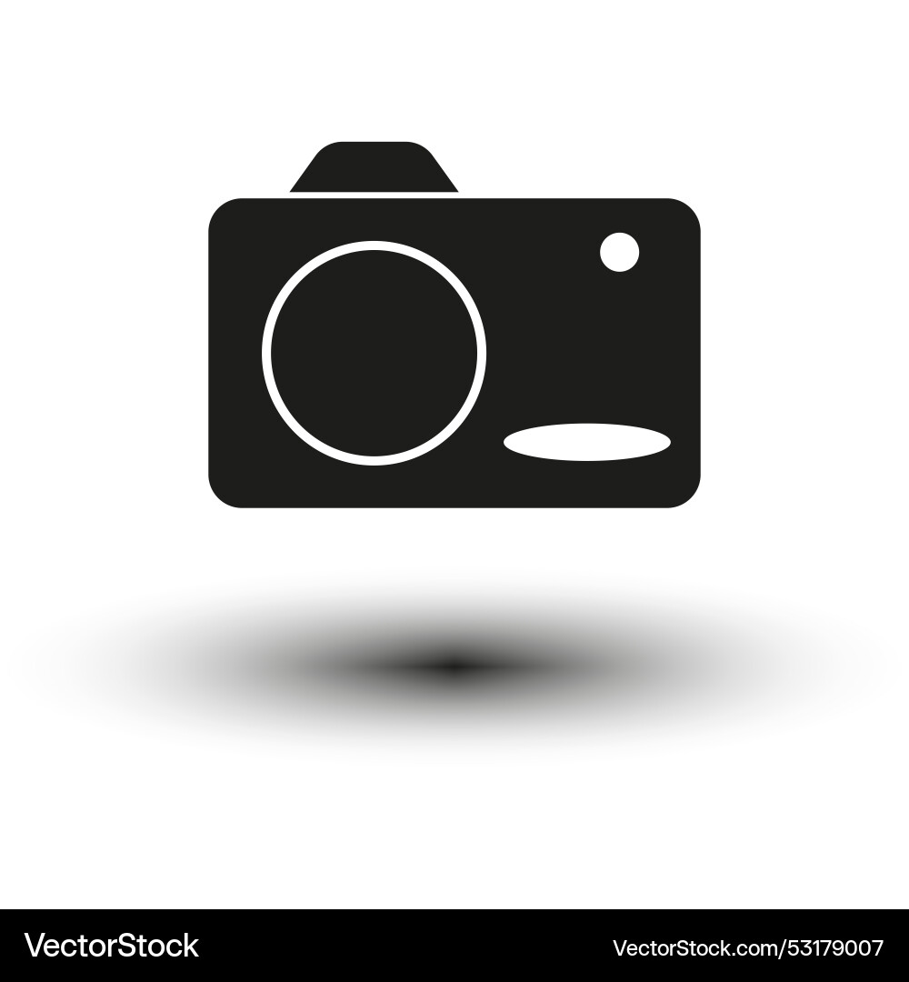 Minimalist black and white camera icon Royalty Free Vector
