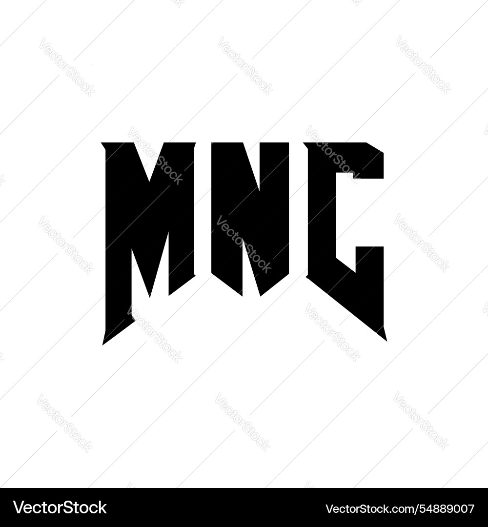 Mnc letter logo design for technology company Vector Image