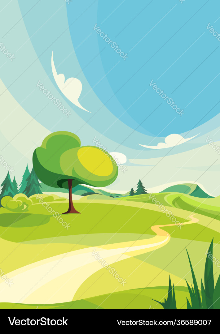 Summer outdoor scene Royalty Free Vector Image