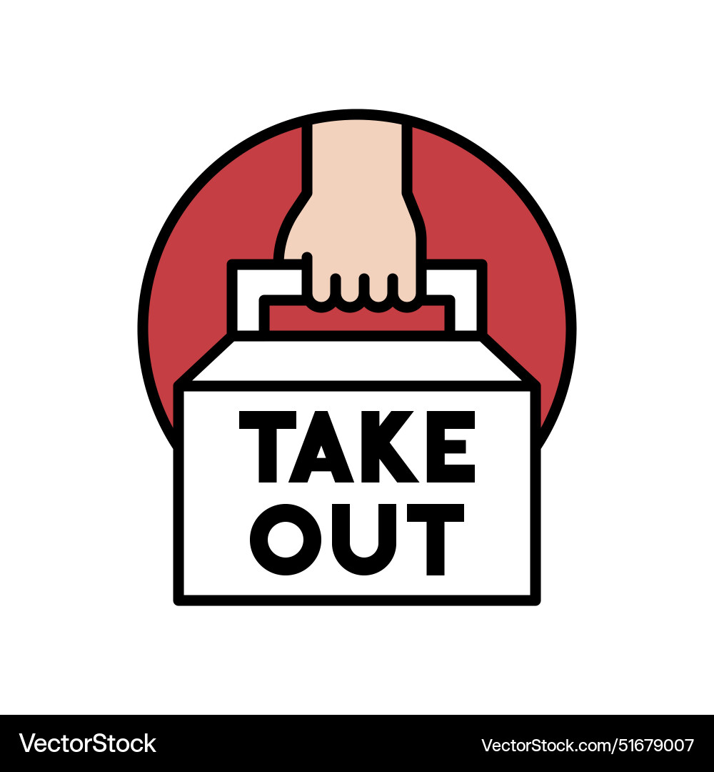 Takeout or takeaway food icon Royalty Free Vector Image