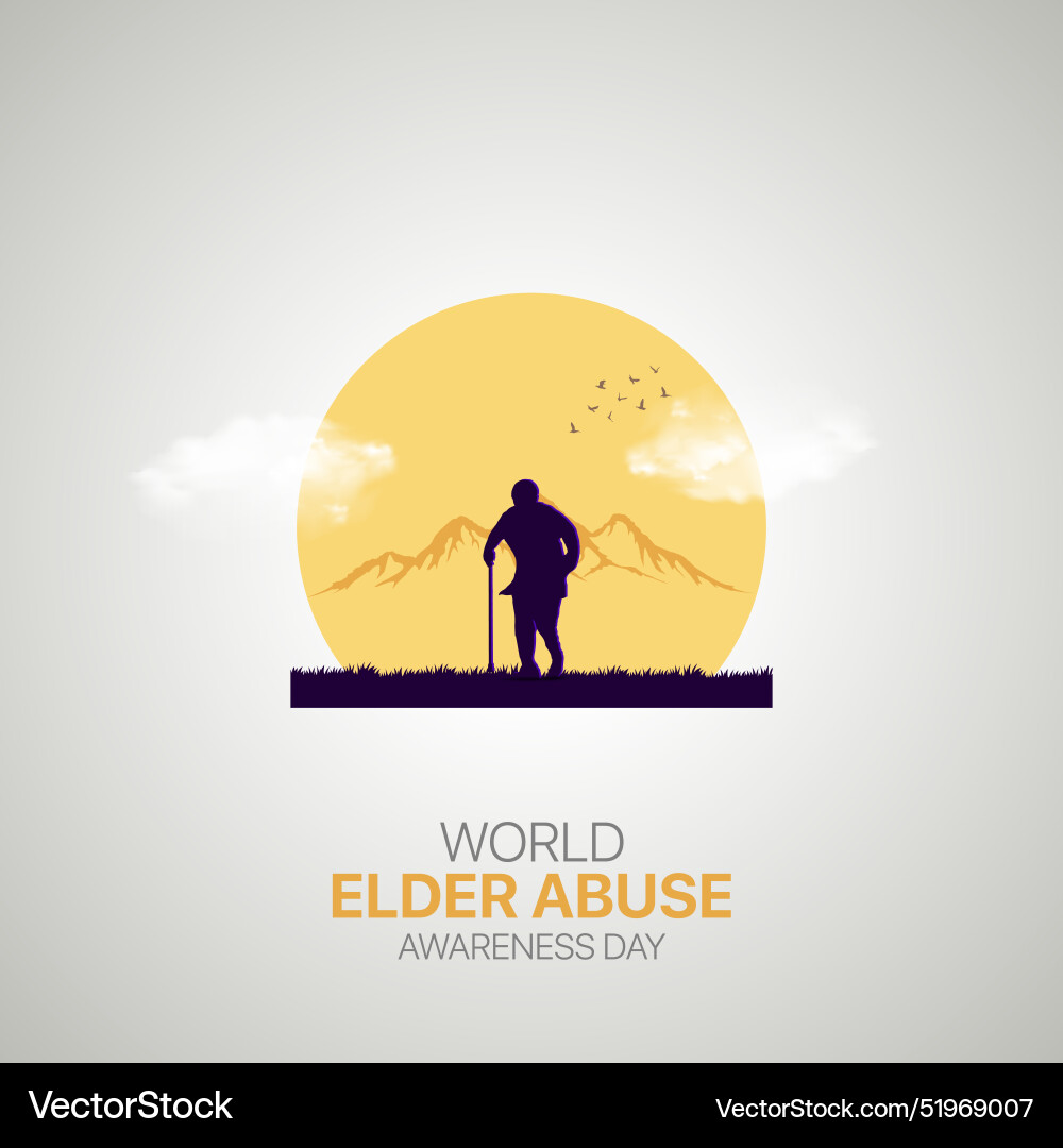 World elder abuse awareness day creative ads Vector Image