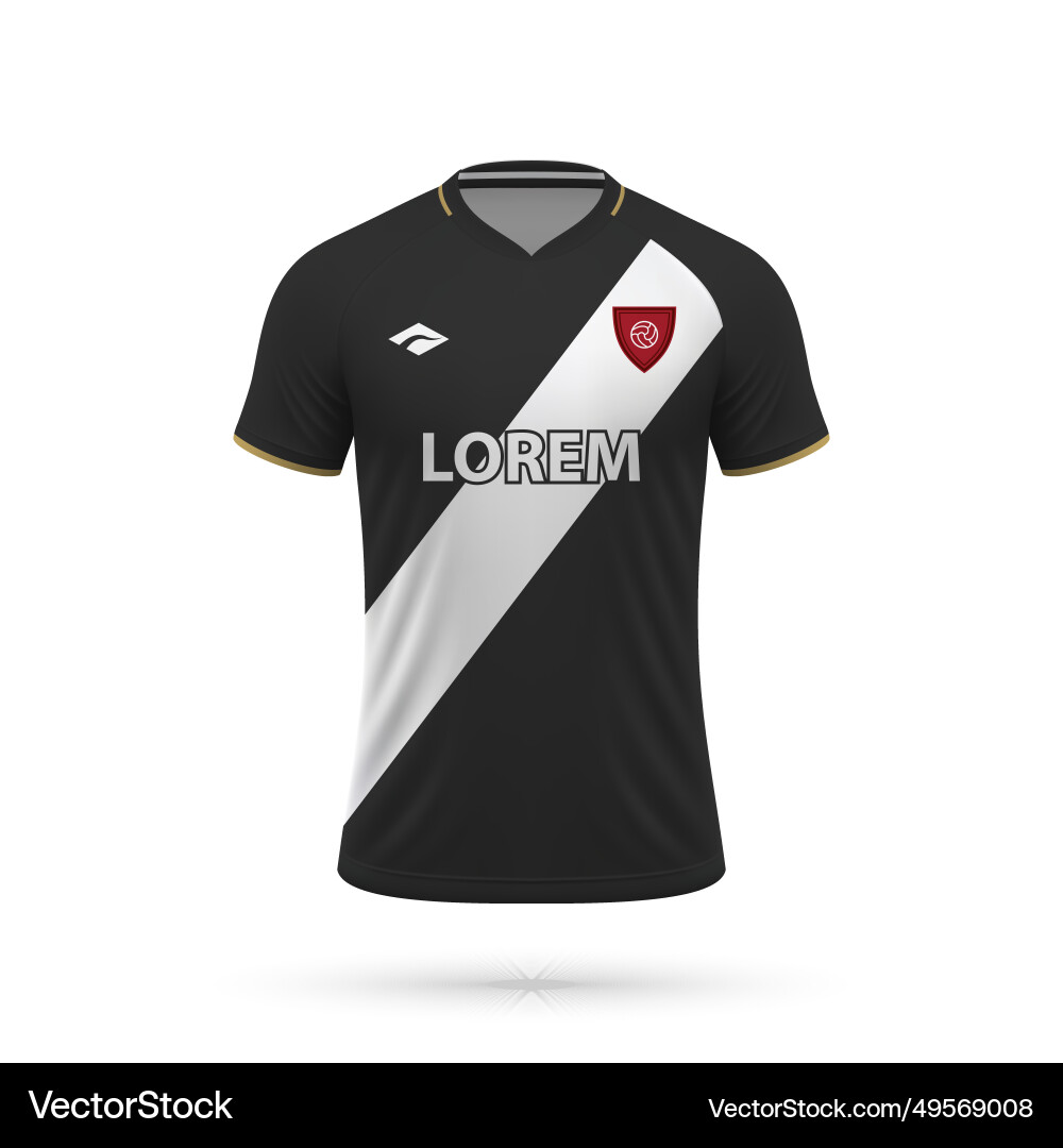 3d realistic soccer jersey in vasco da gama style Vector Image