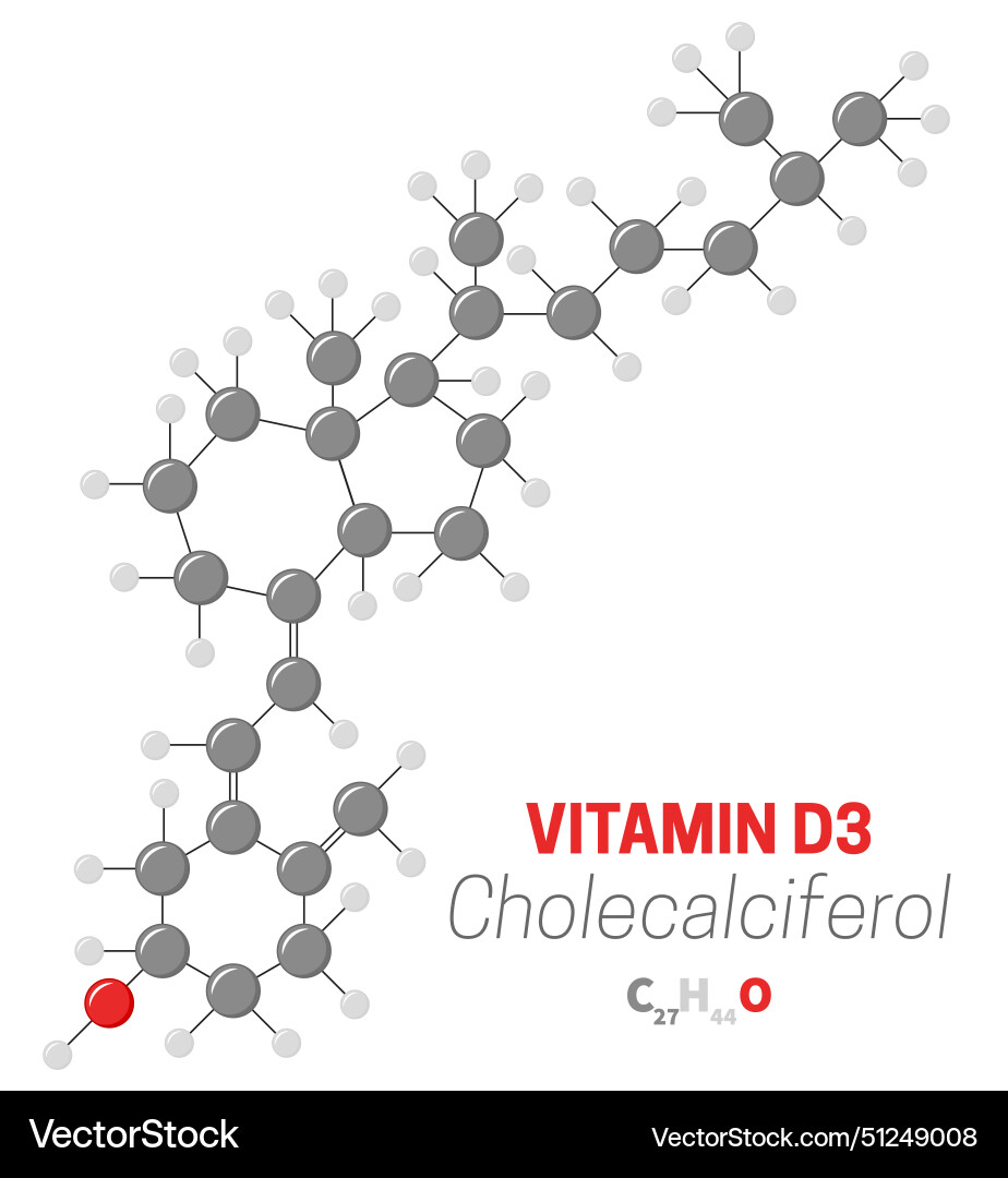 Cholecalciferol d3 vitamin molecule Royalty Free Vector