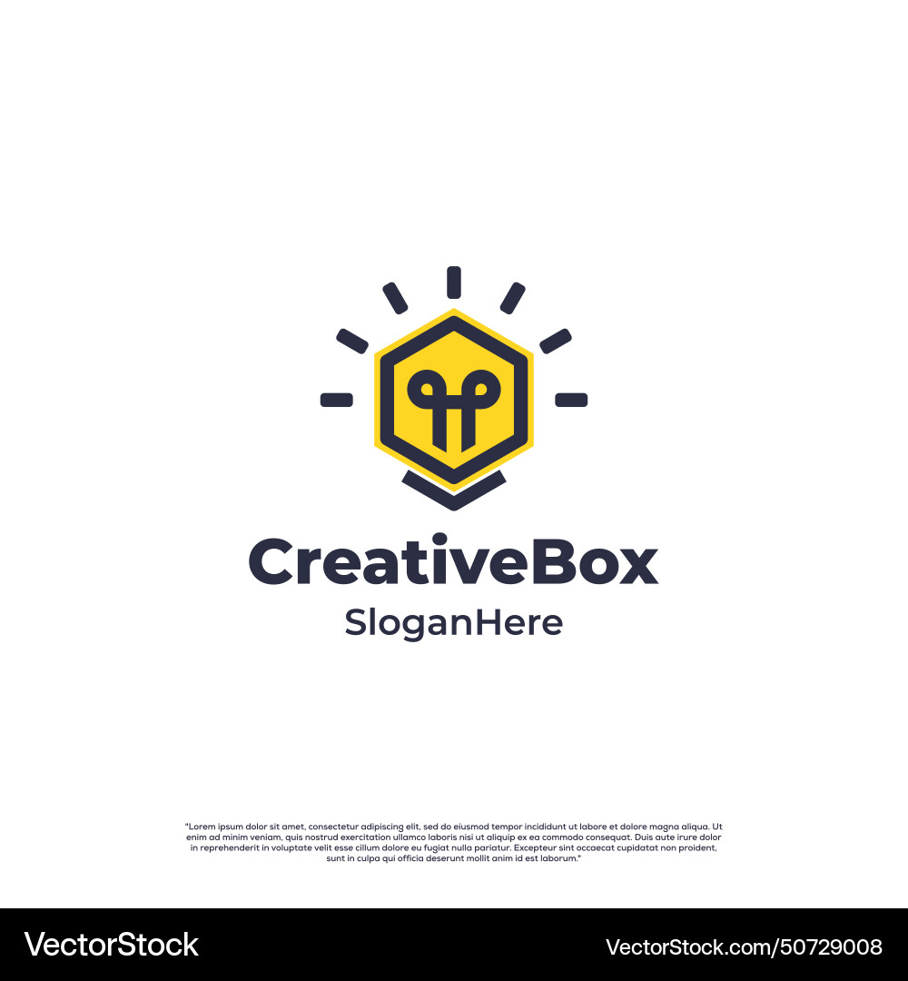 Creative box logo design on isolated background Vector Image