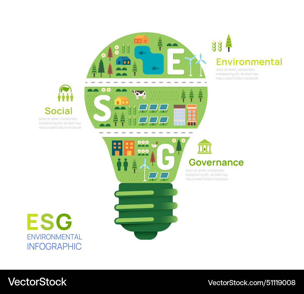 Infographic esg environment social and governance Vector Image