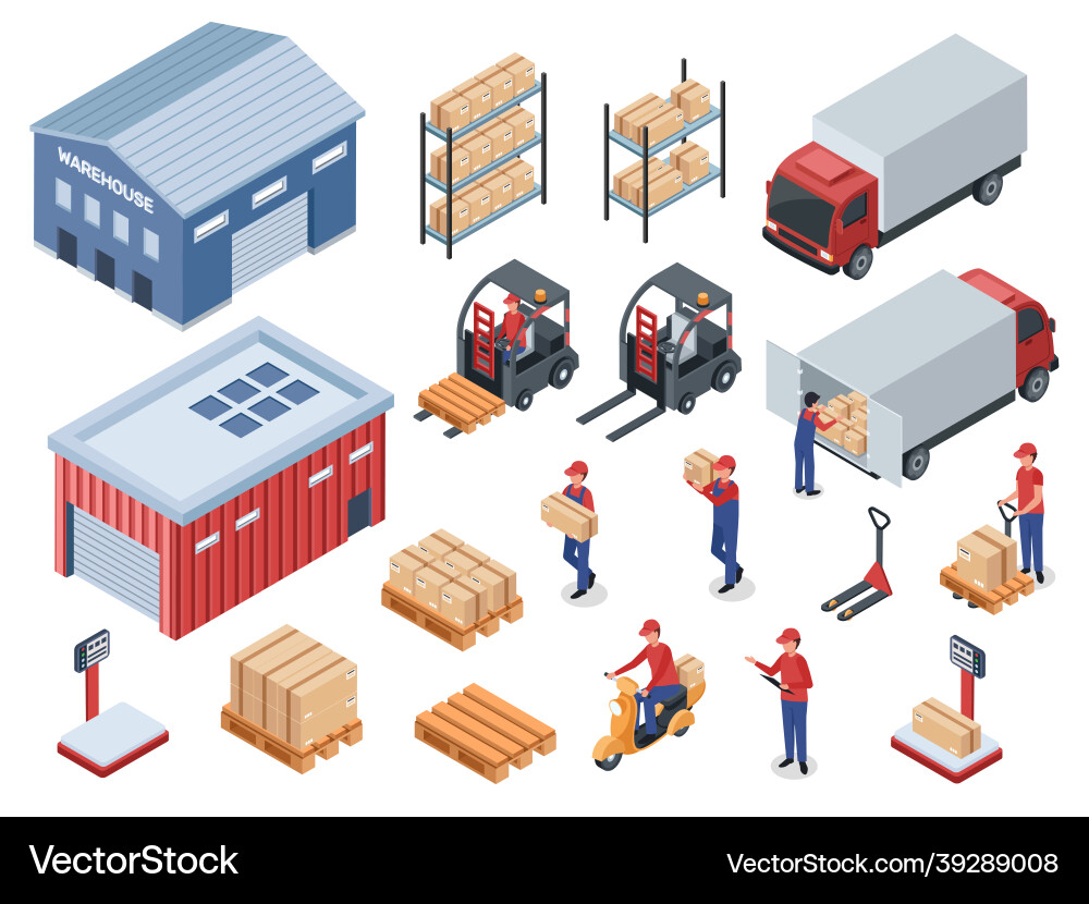 Isometric Logistics Delivery Royalty Free Vector Image