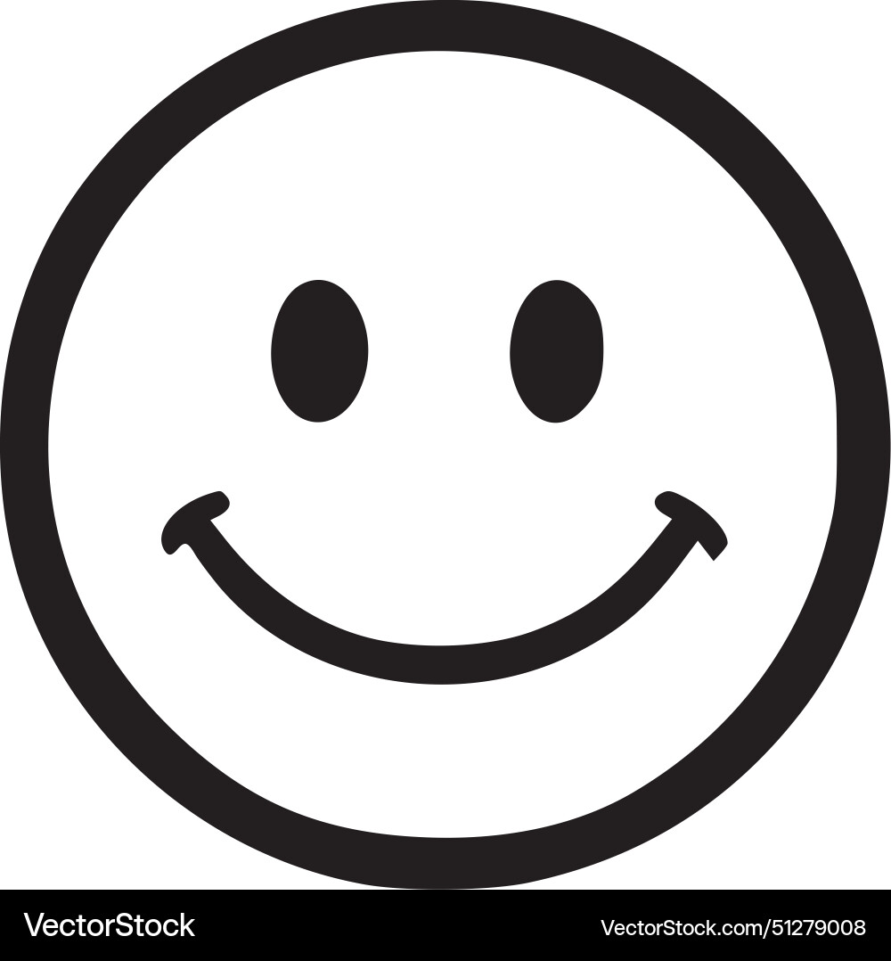 Smiley - minimalist and flat logo Royalty Free Vector Image