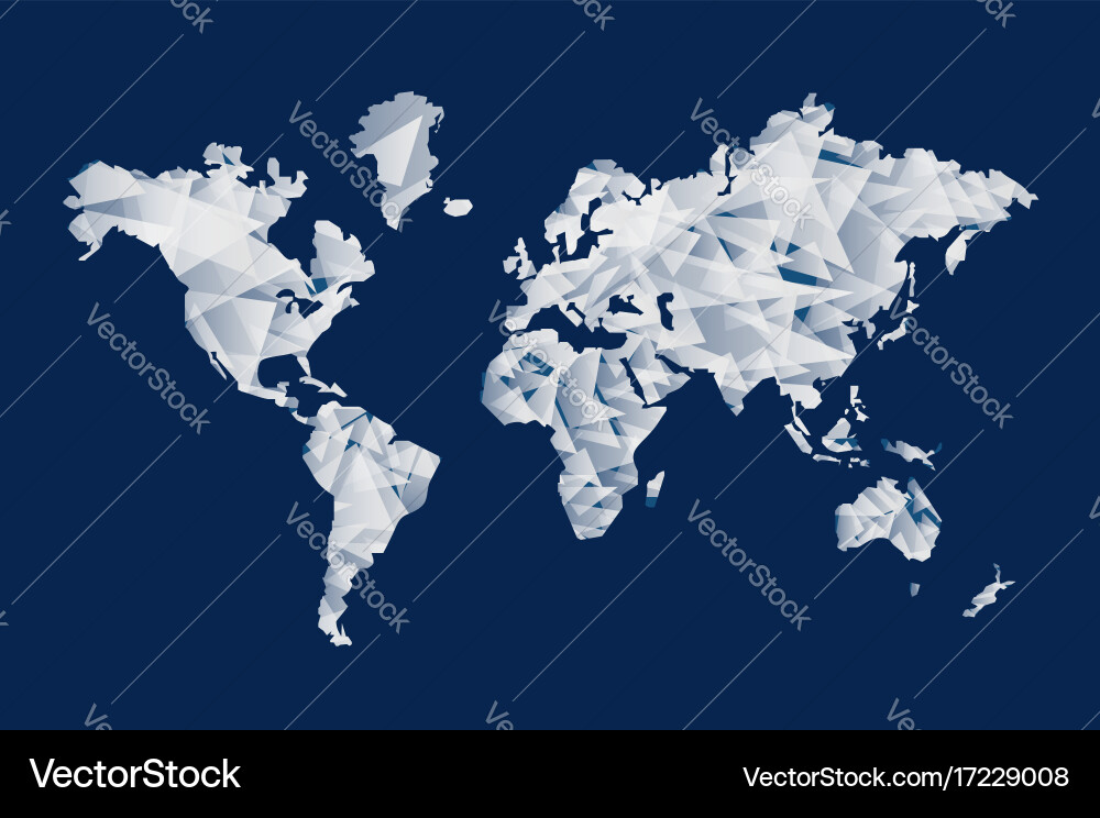Triangle shape world map concept Royalty Free Vector Image
