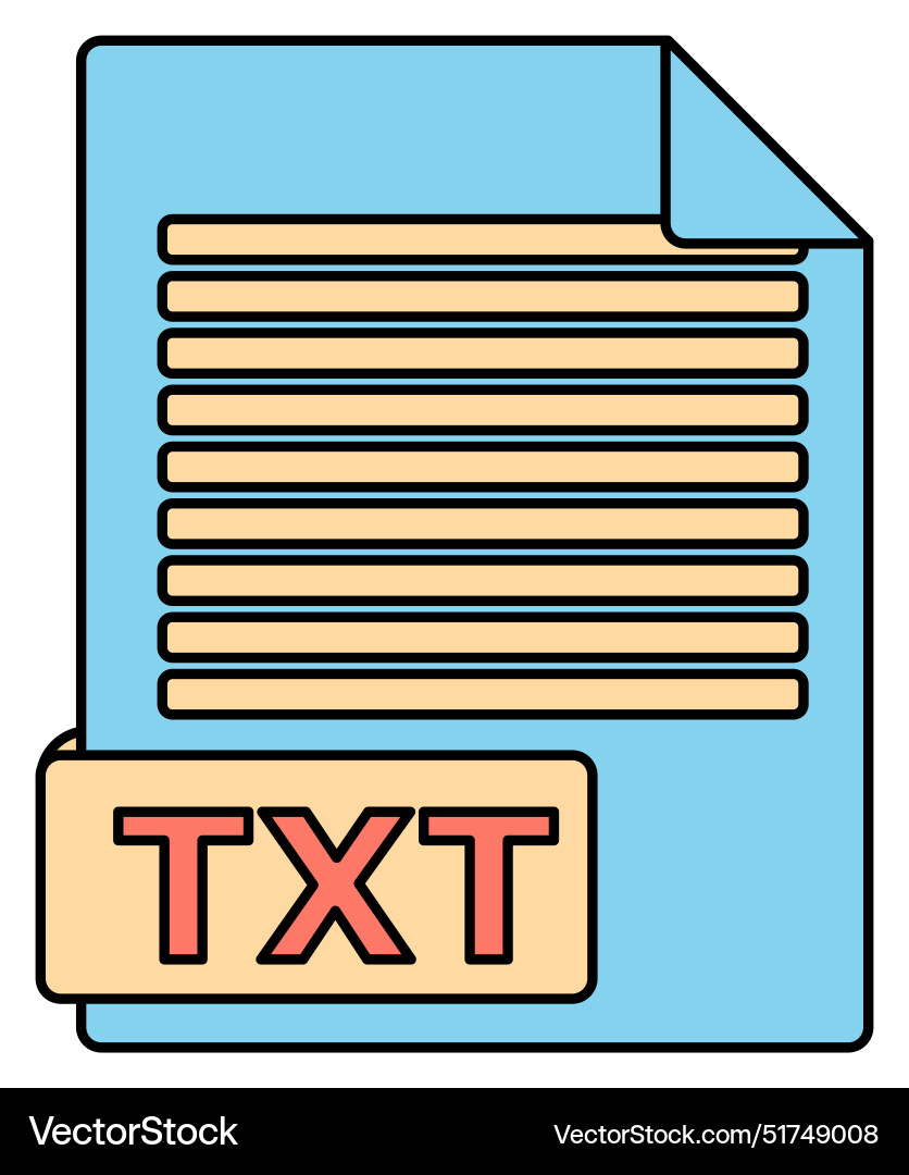 Txt file icon symbol for plain text document Vector Image