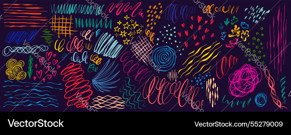 Abstract Ink Doodle Textures Royalty Free Vector Image