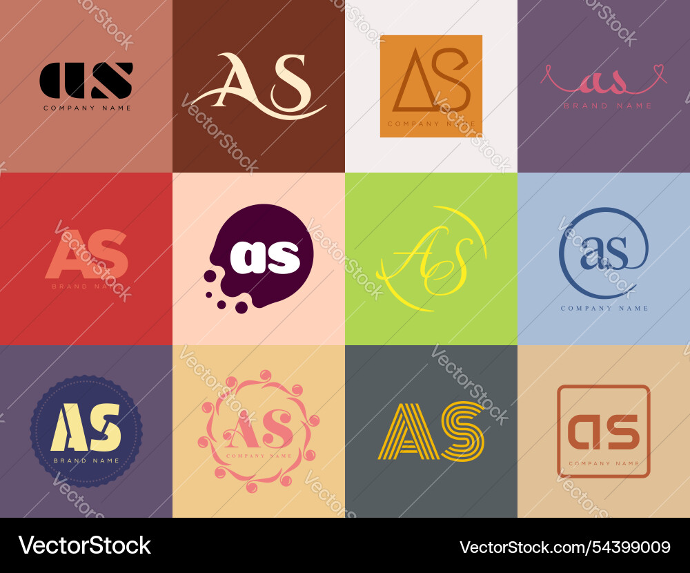 As logo company template letter a and s logotype Vector Image