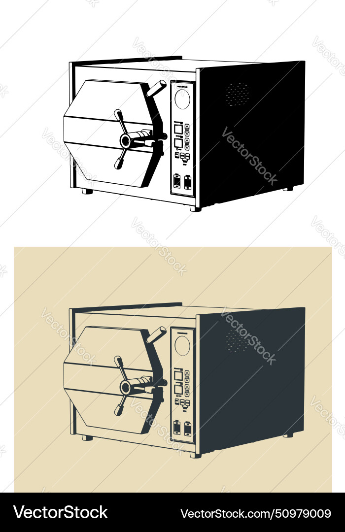 Autoclave sterilizer lab equipment Royalty Free Vector Image