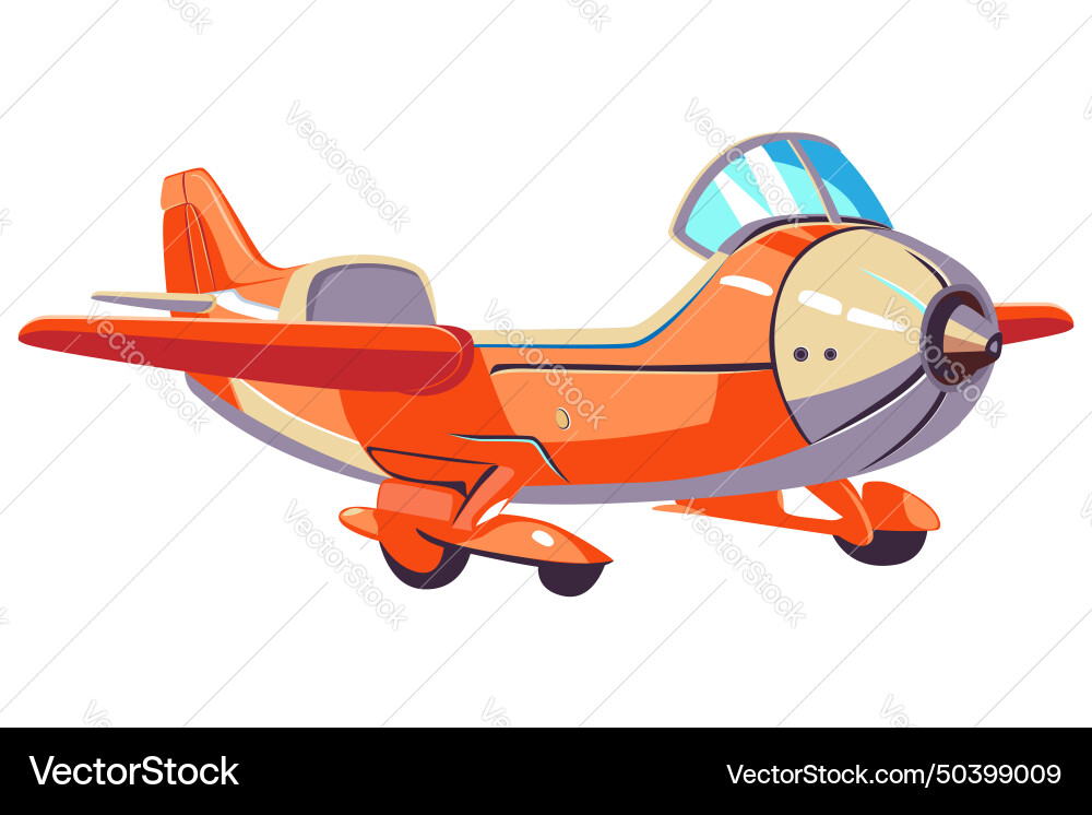 Cartoon red toy airplane Royalty Free Vector Image