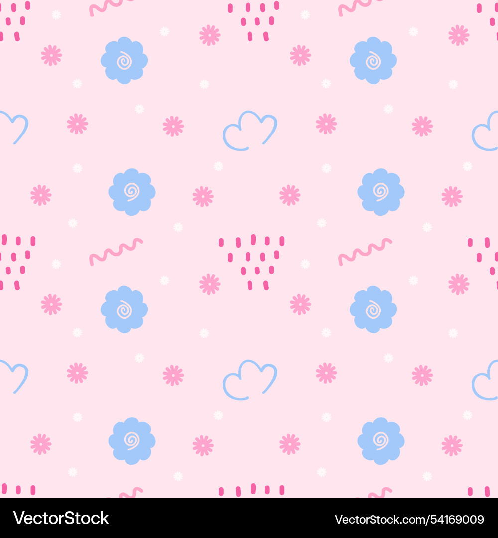 Cute kawaii cartoon style art pattern background Vector Image