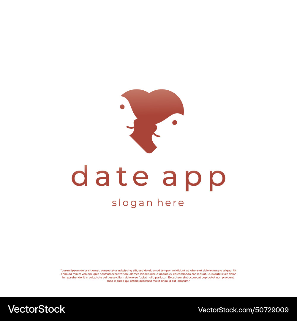 Dating app logo design modern concept Royalty Free Vector