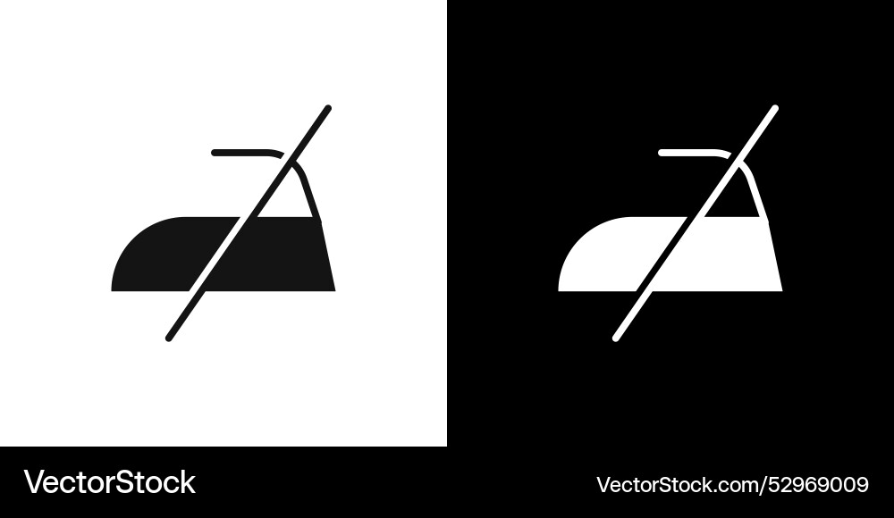 Do not iron icon flat fill set collection Vector Image