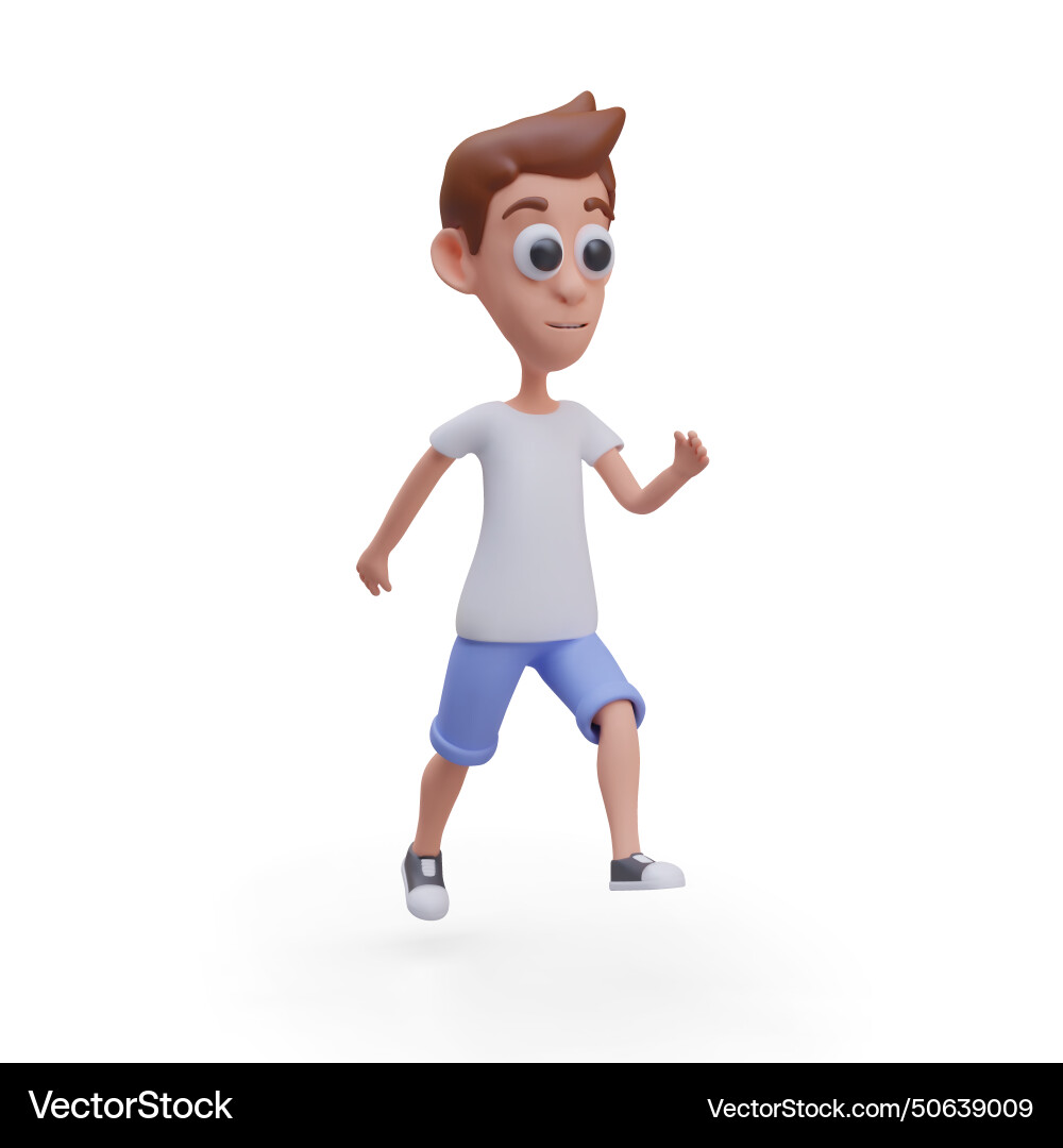 Funny man boy running forward male character Vector Image