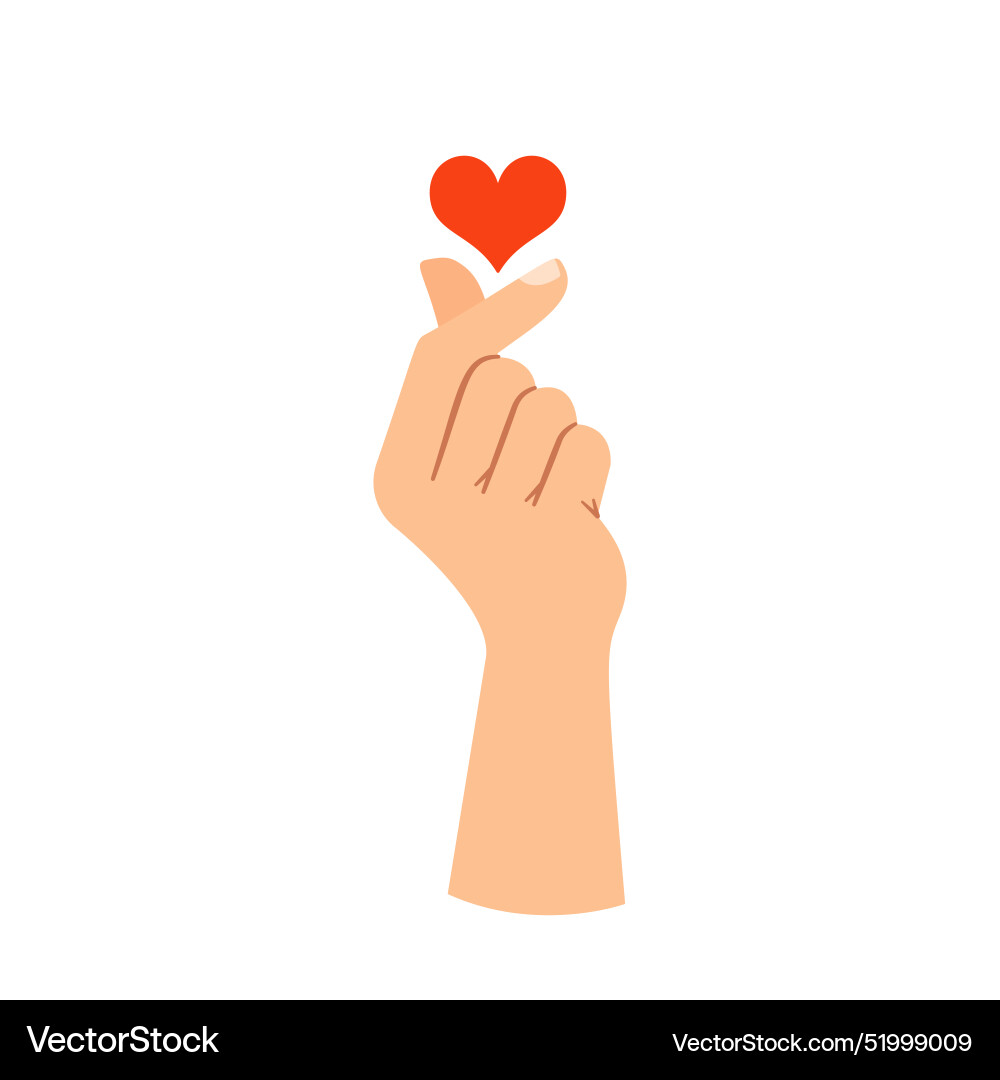 Hand making a gesture with fingers forming heart Vector Image