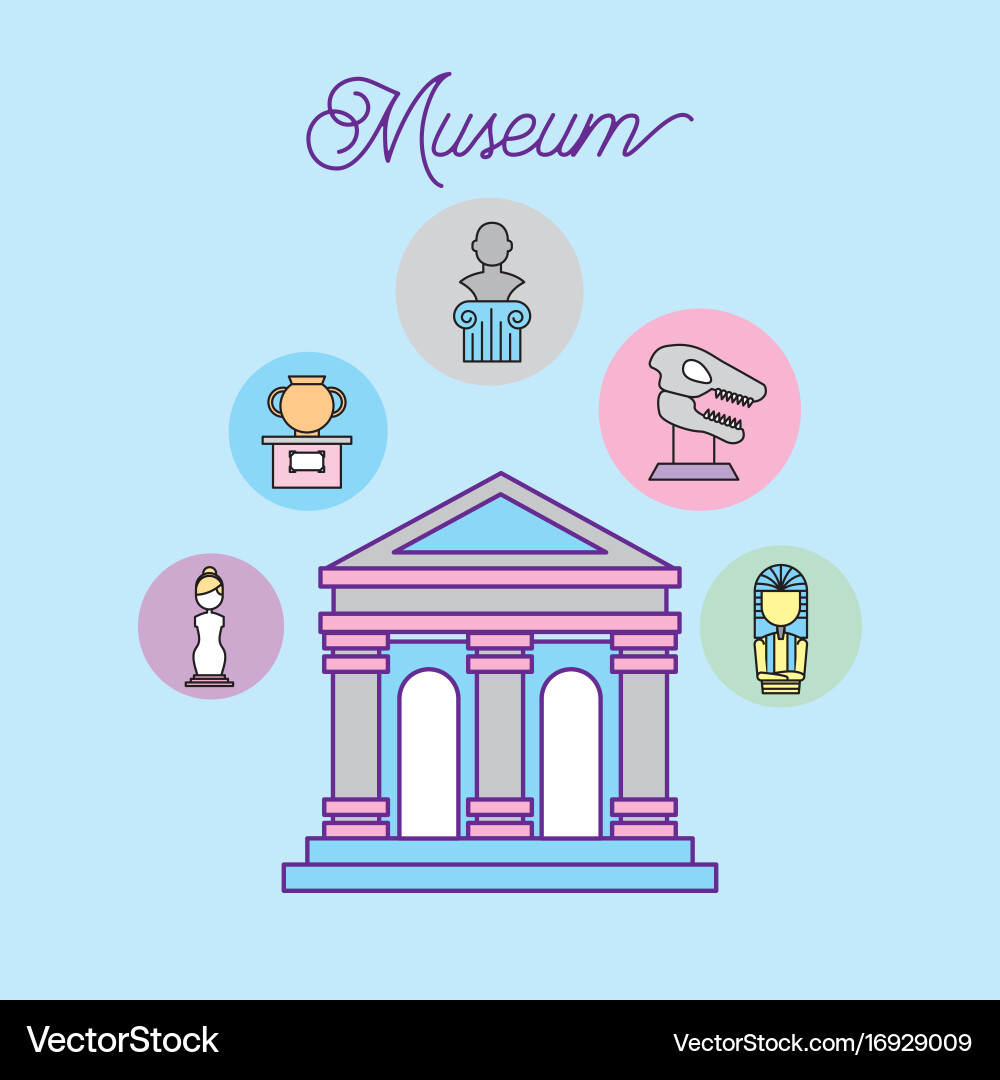 History museum advertising Royalty Free Vector Image