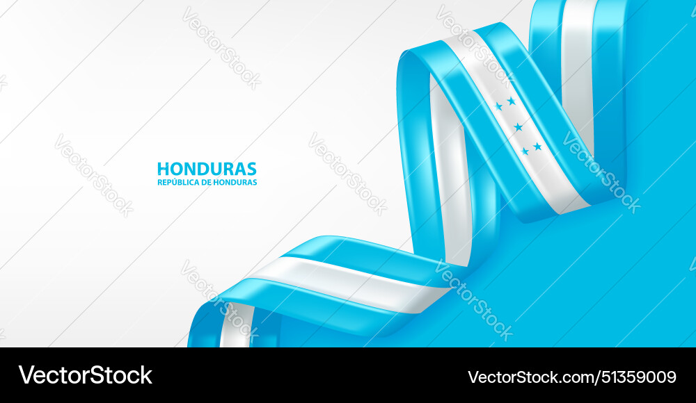 Honduras 3d ribbon flag Royalty Free Vector Image