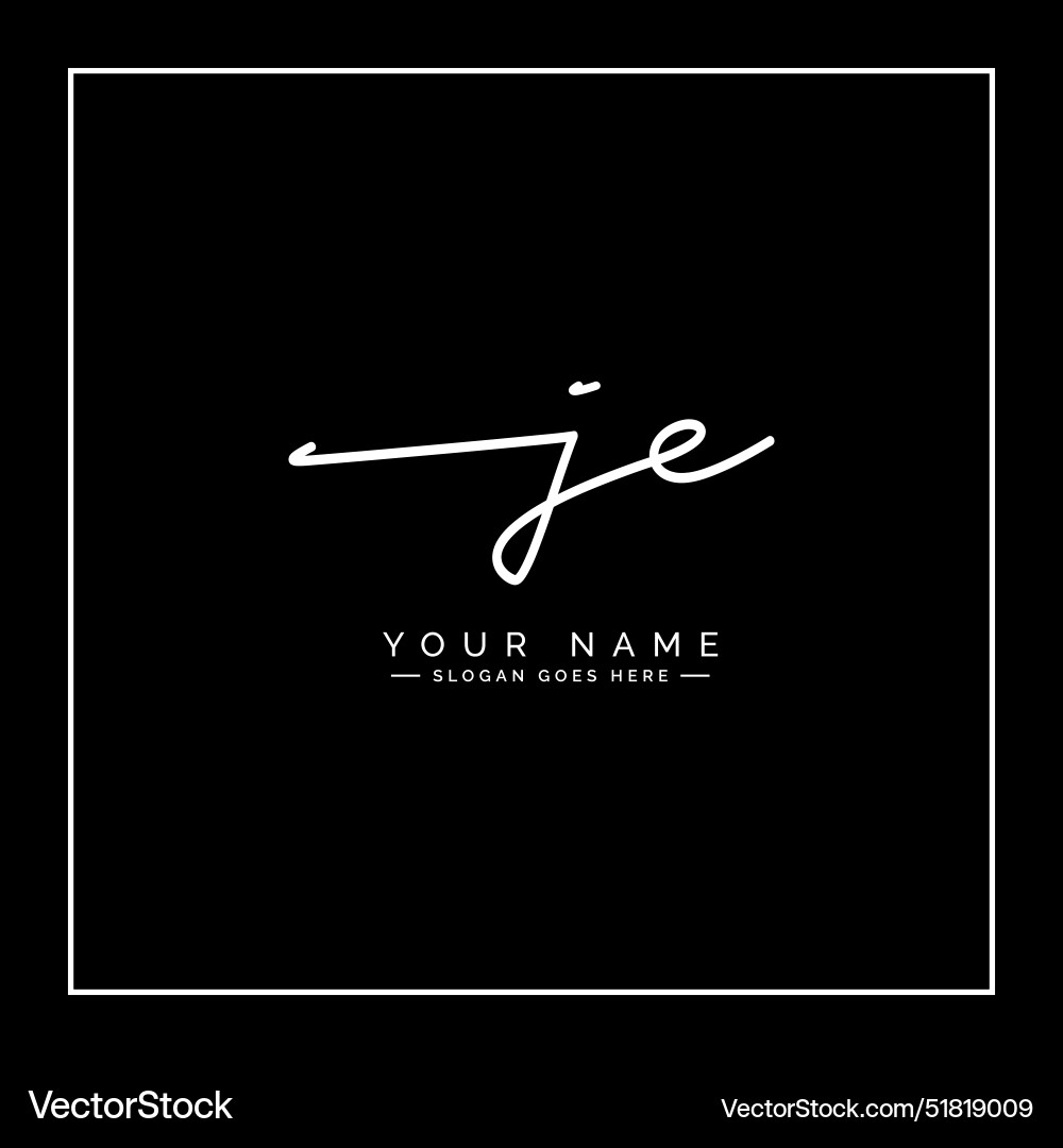 Initial signature logo for letter je Royalty Free Vector