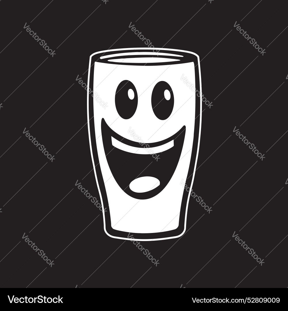 Joy on tap logo for smile beer mug brewed Vector Image