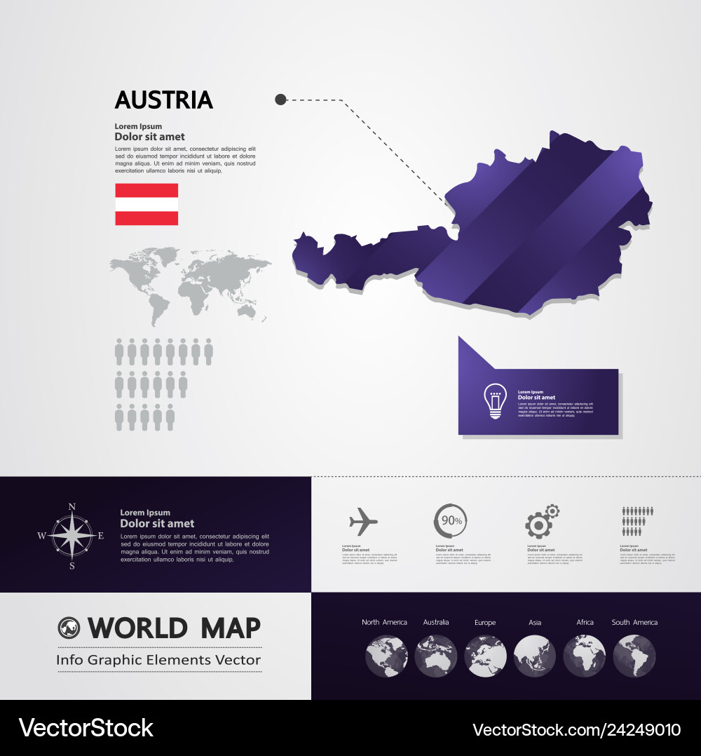 Austria map Royalty Free Vector Image - VectorStock